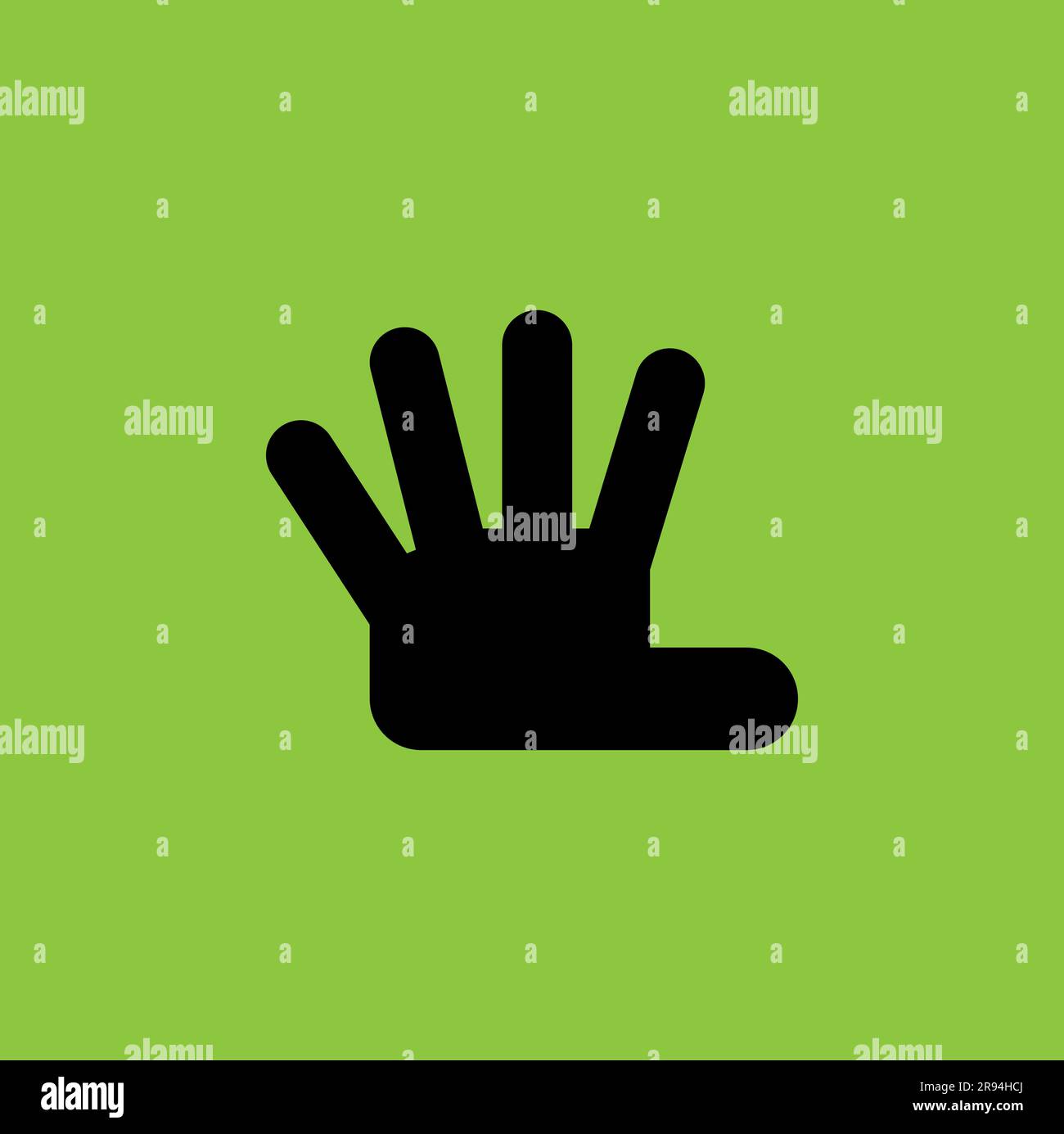 Five Fingers Hand Sign. Cartoon Style. - vector Stock Vector Image ...