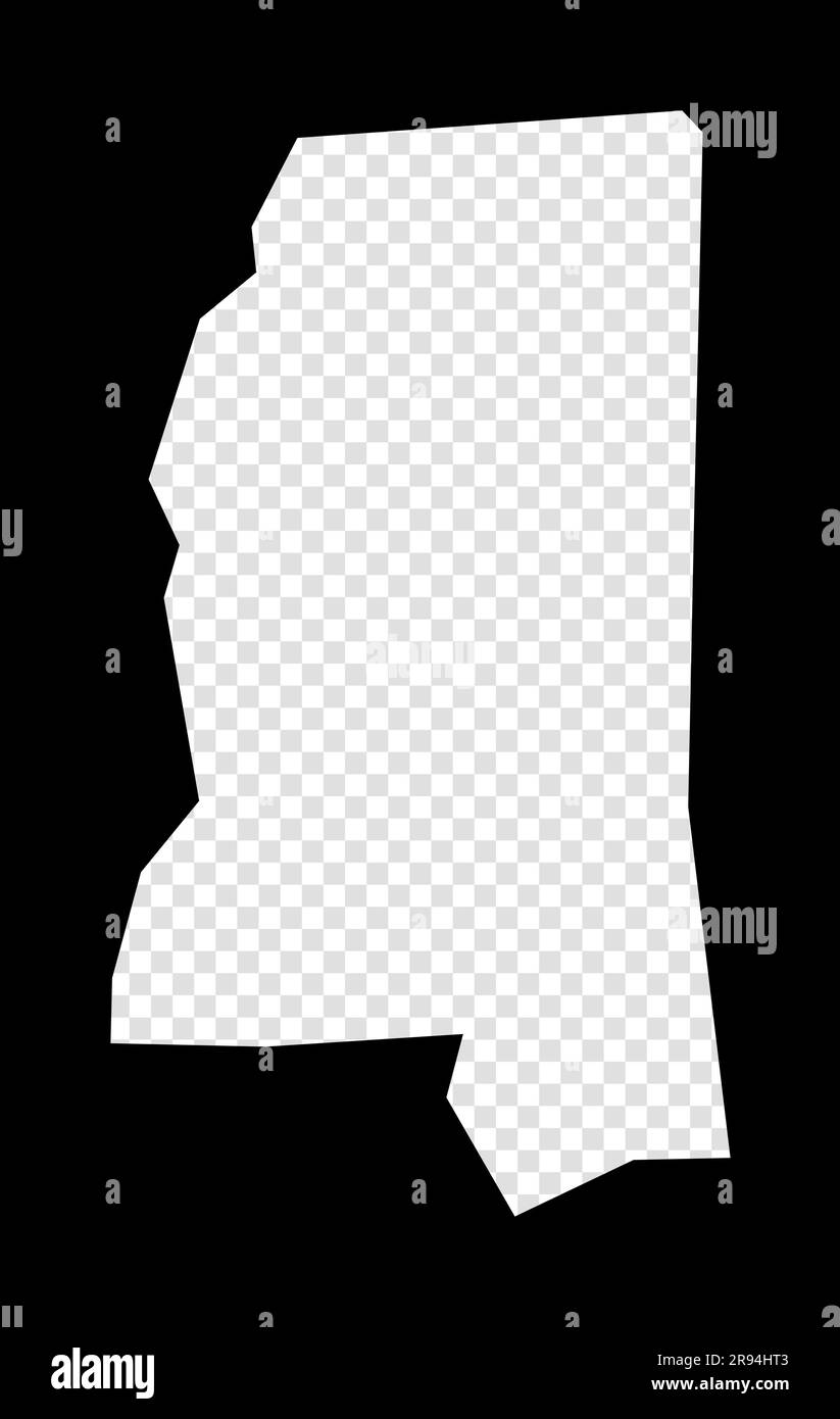 Stencil map of Mississippi. Simple and minimal transparent map of ...