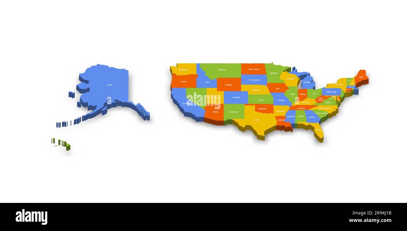 United States of America political map of administrative divisions ...