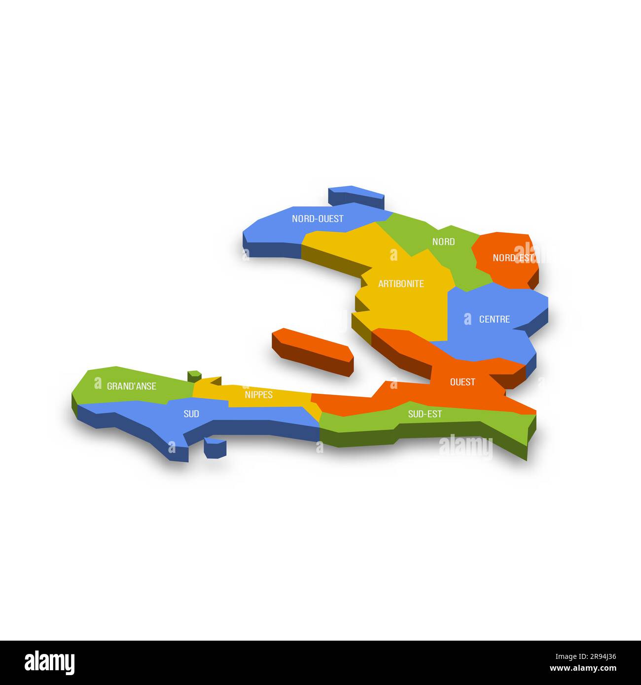 Haiti political map of administrative divisions - departments. Colorful ...