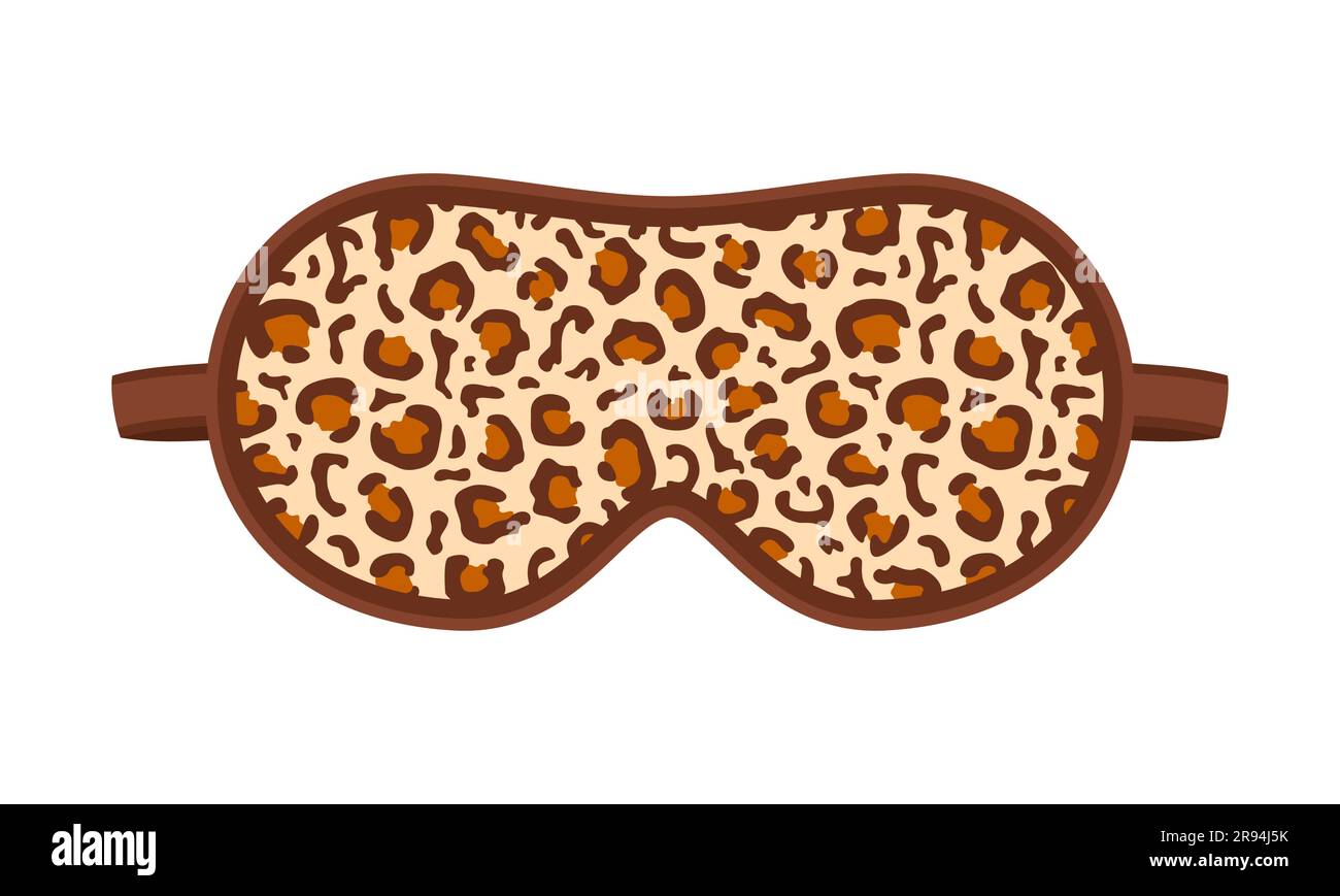 Sleep mask with leopard print isolated on white background. Flat vector ...