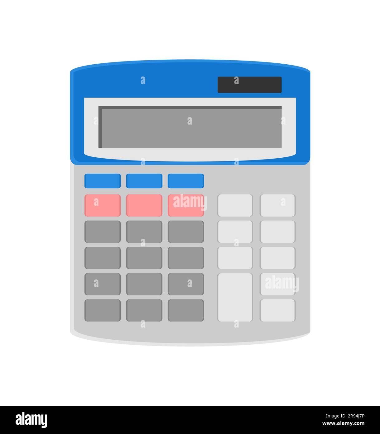 Gray and blue tax calculator isolated on white background. Flat vector ...