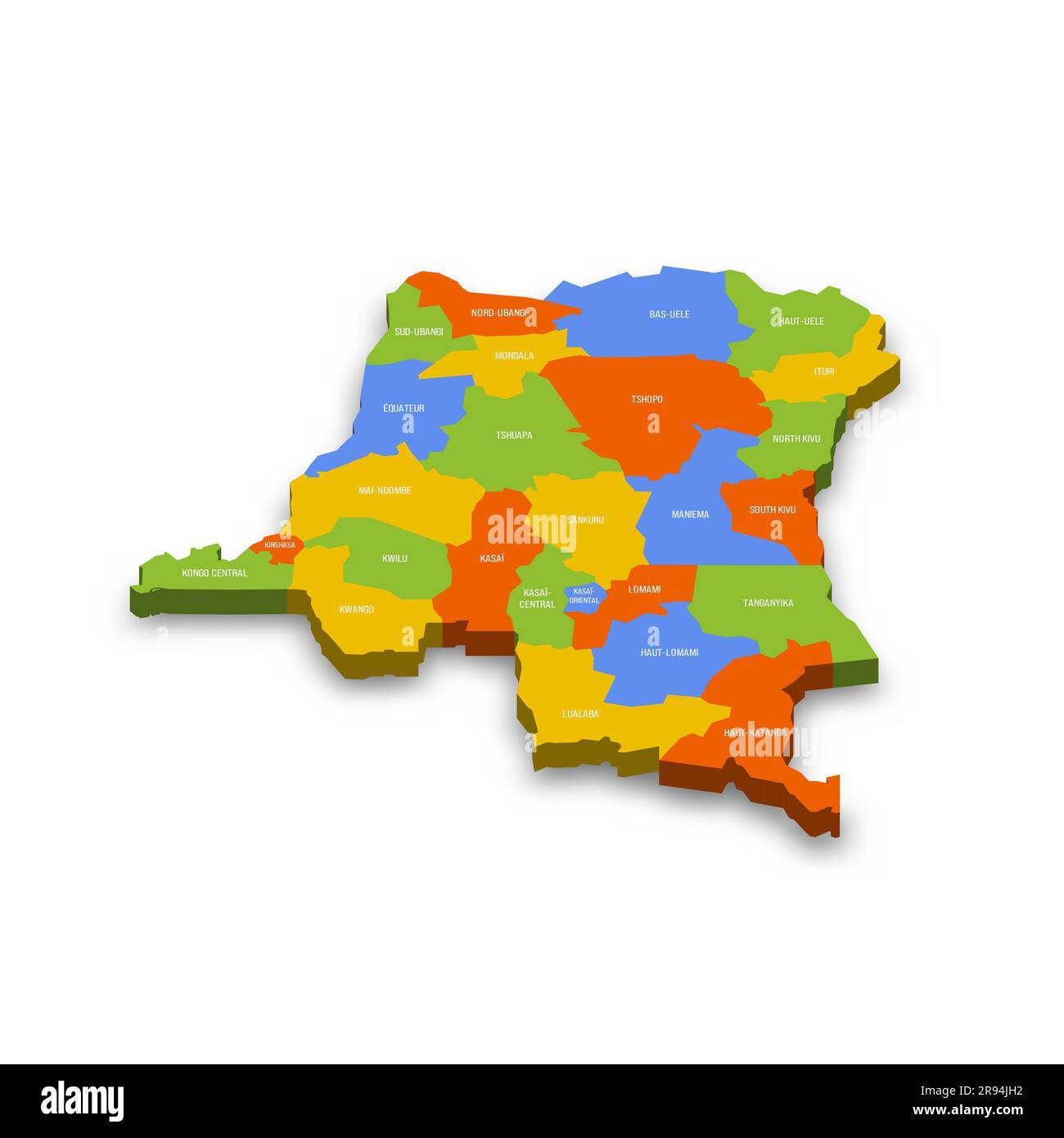 Democratic Republic of the Congo political map of administrative ...