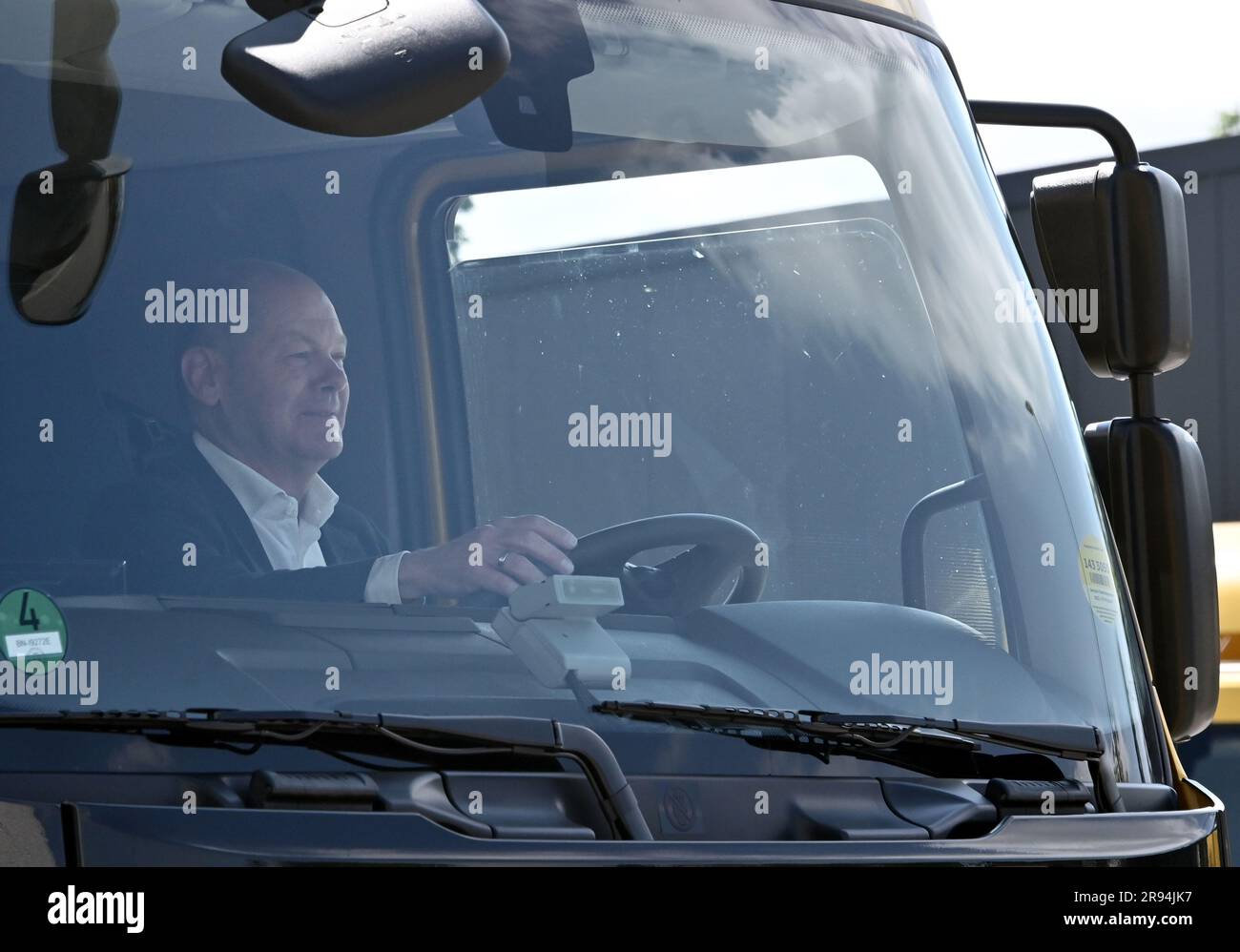 Stahnsdorf, Germany. 24th June, 2023. German Chancellor Olaf Scholz ...