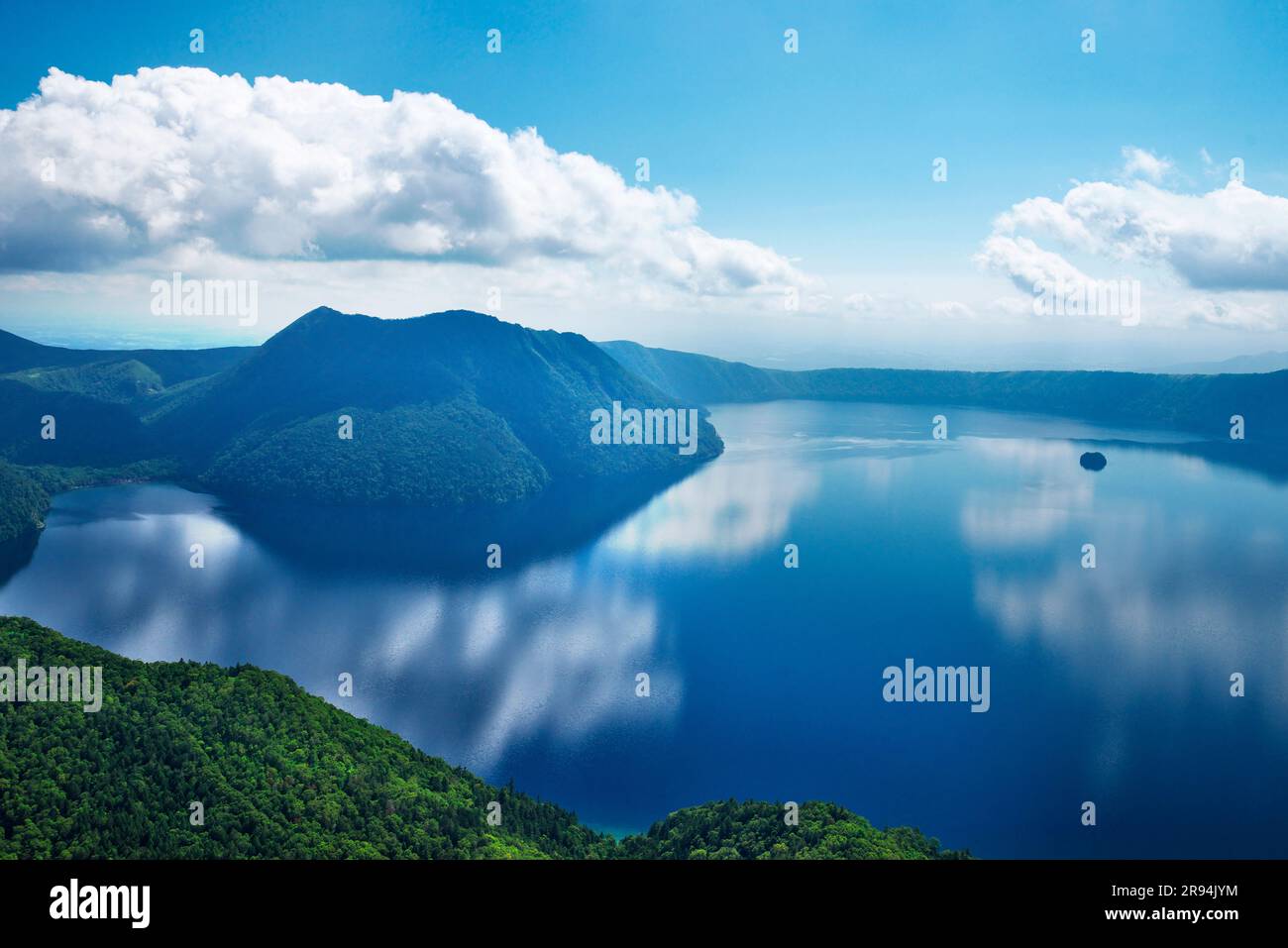 Lake Mashu and Mount Mashu Stock Photo - Alamy