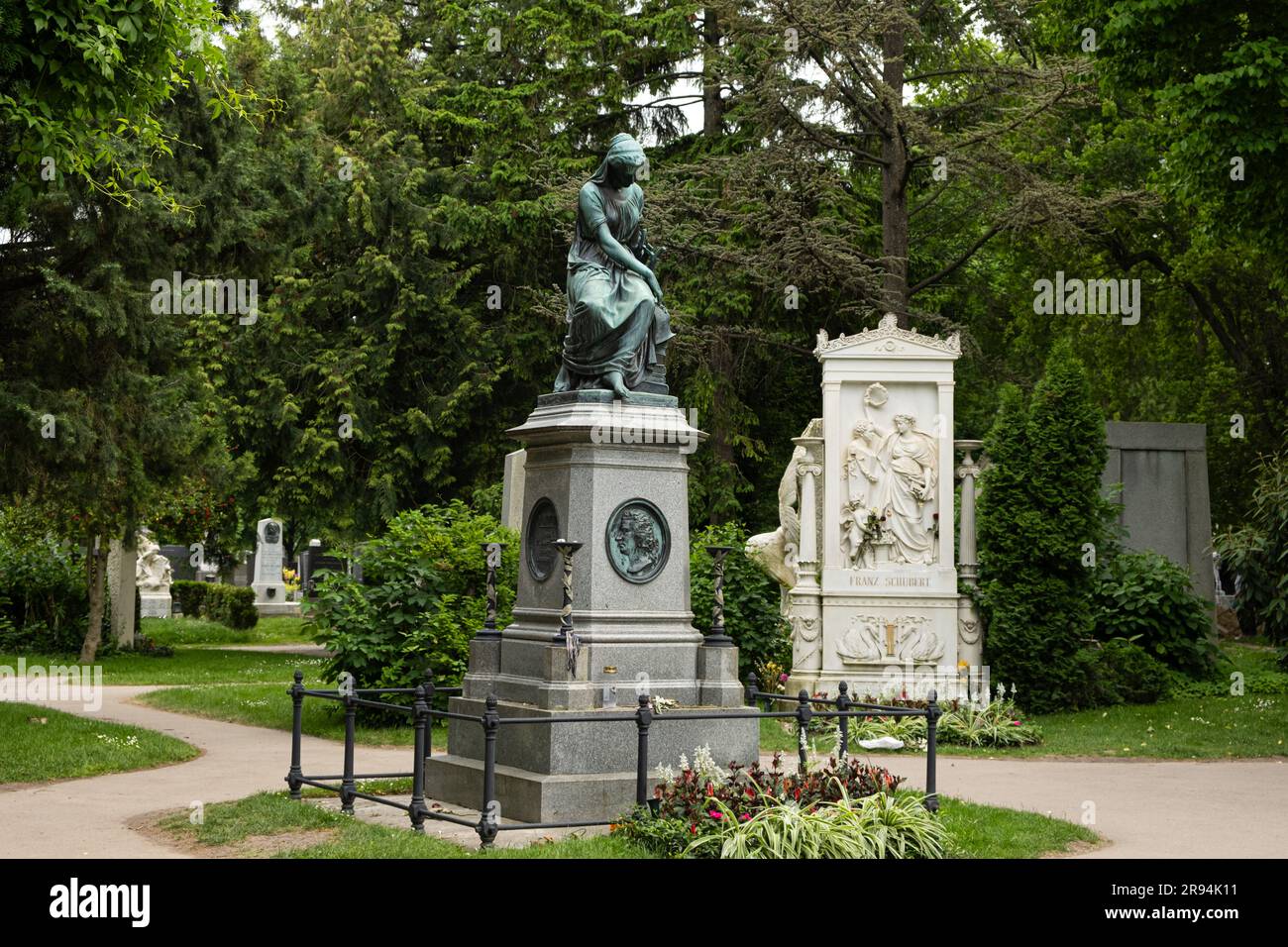 June 04, 2023, Austria, Vienna. Graves, statues and crypts in the ...