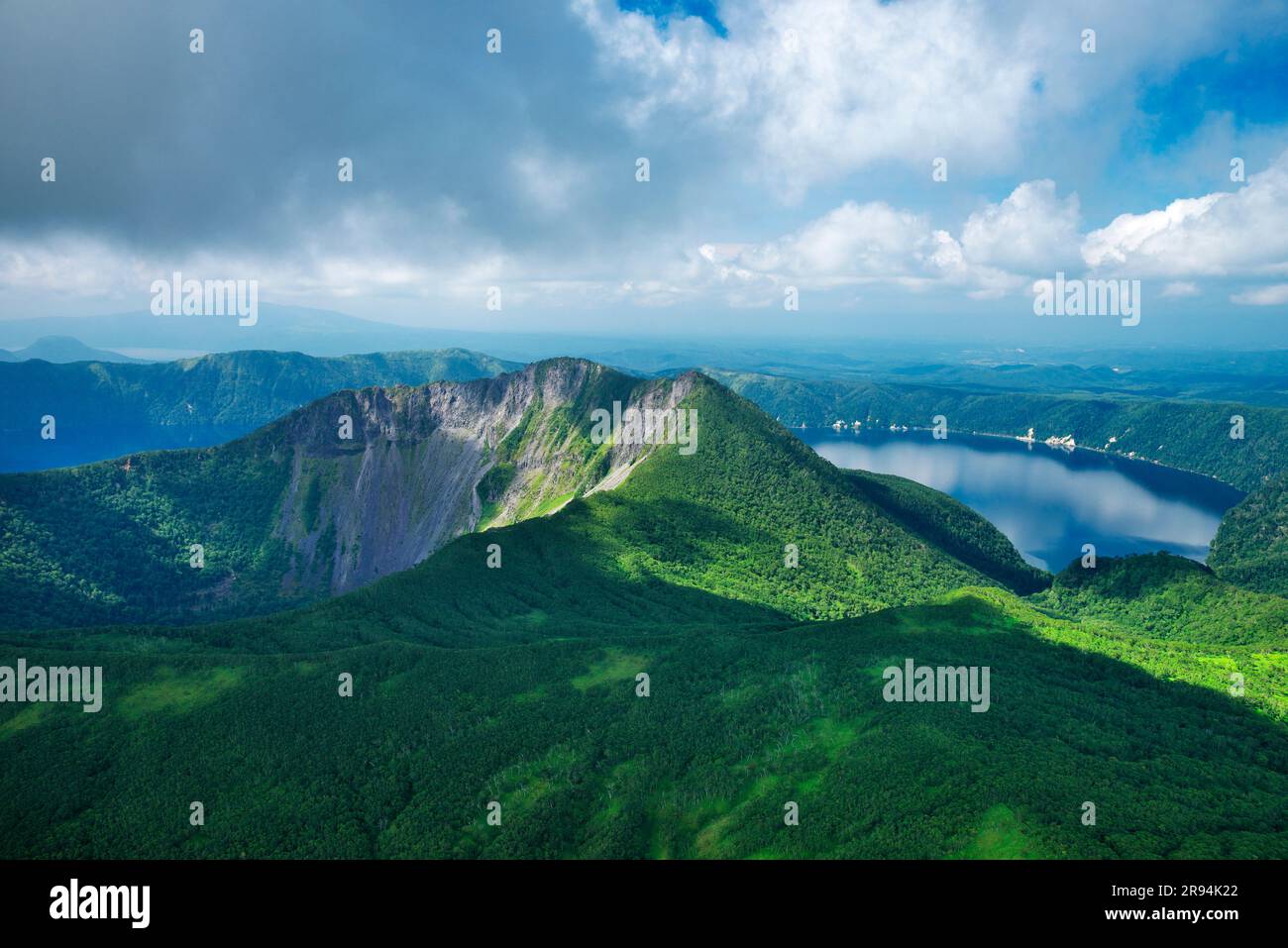 Lake Mashu and Mount Mashu Stock Photo - Alamy
