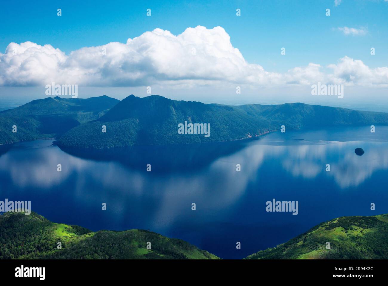 Lake Mashu and Mount Mashu Stock Photo - Alamy