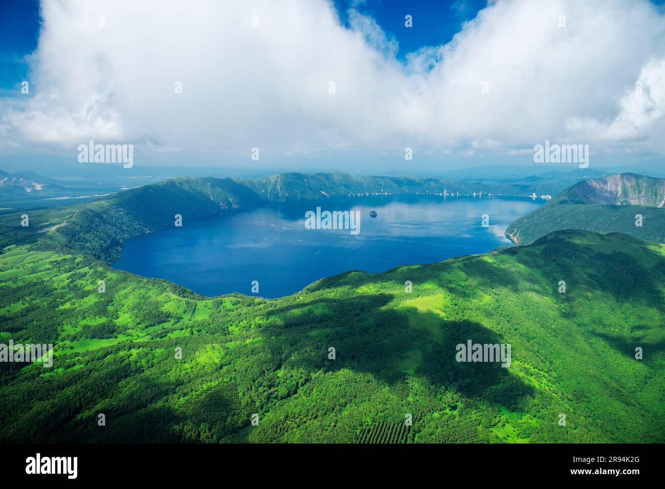 Lake Mashu and Mount Mashu Stock Photo - Alamy