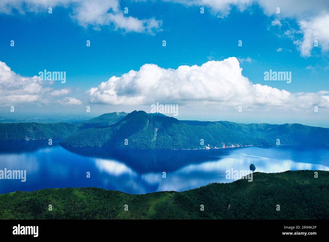Lake Mashu and Mount Mashu Stock Photo - Alamy