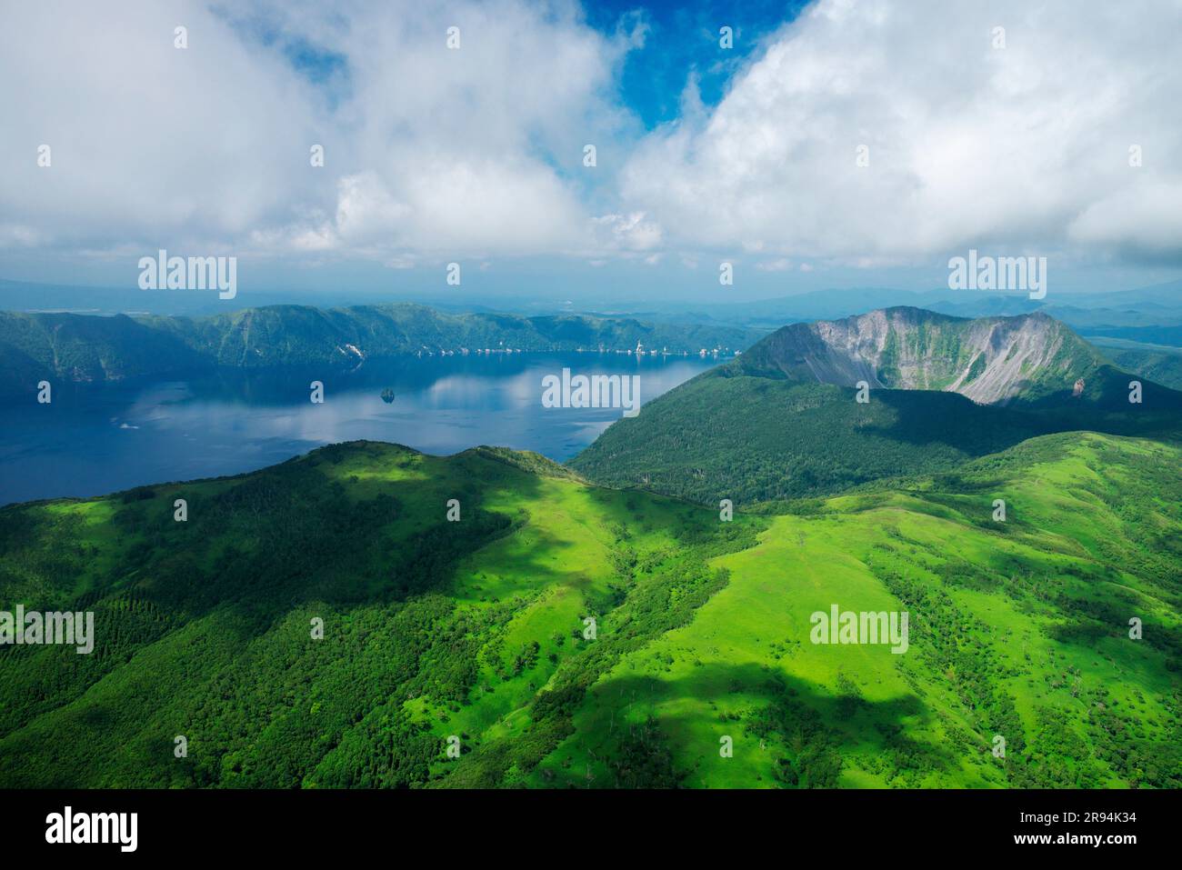 Lake Mashu and Mount Mashu Stock Photo - Alamy