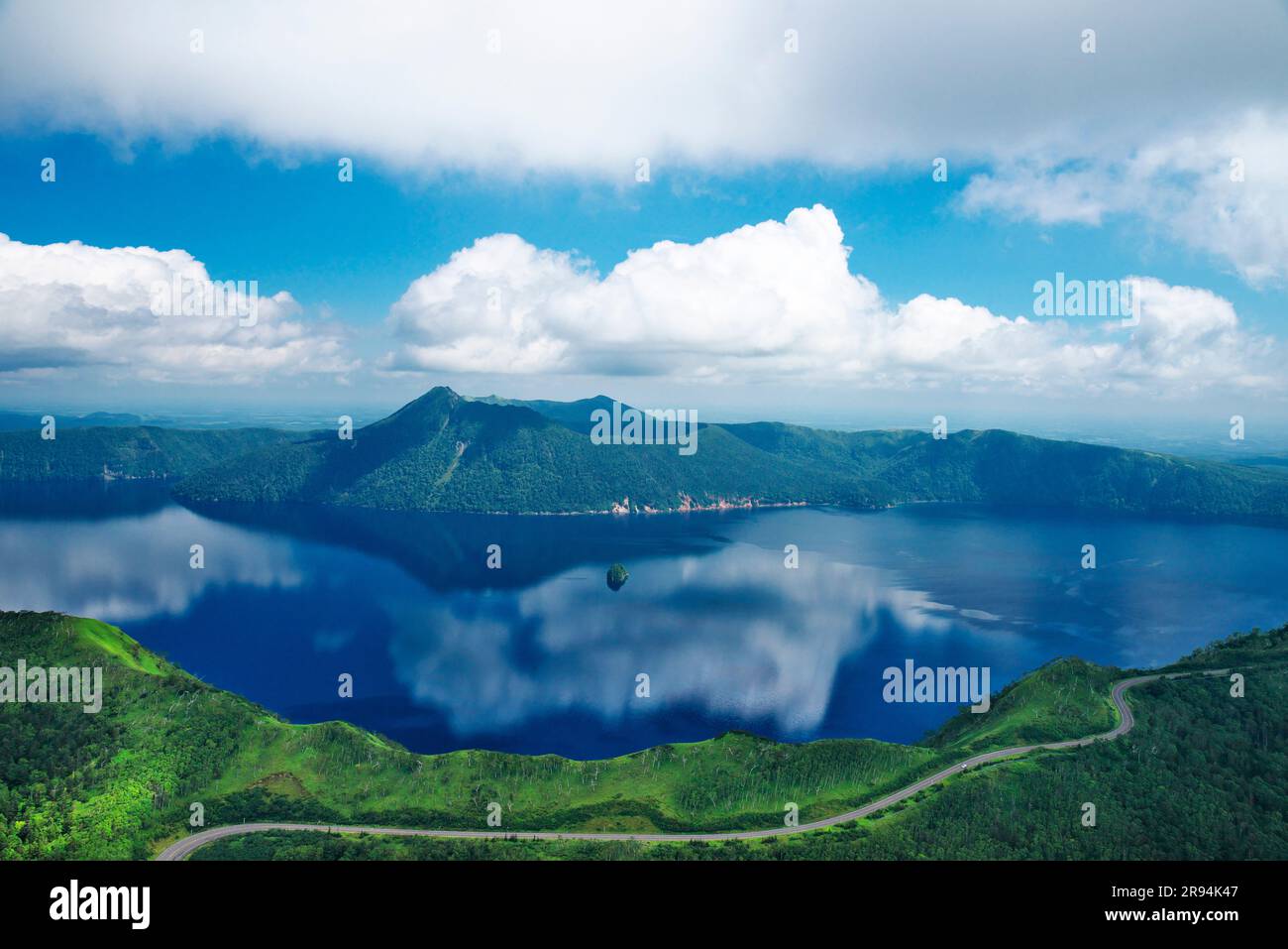 Lake Mashu and Mount Mashu Stock Photo - Alamy