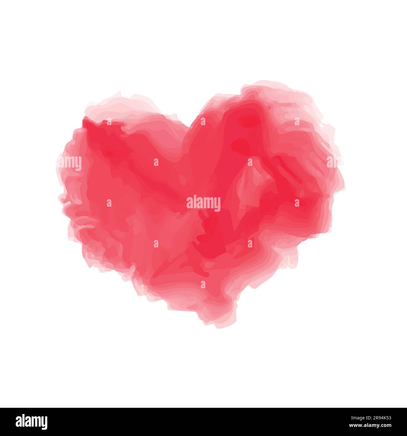 Soft coral pink watercolor heart on a white background Stock Vector ...