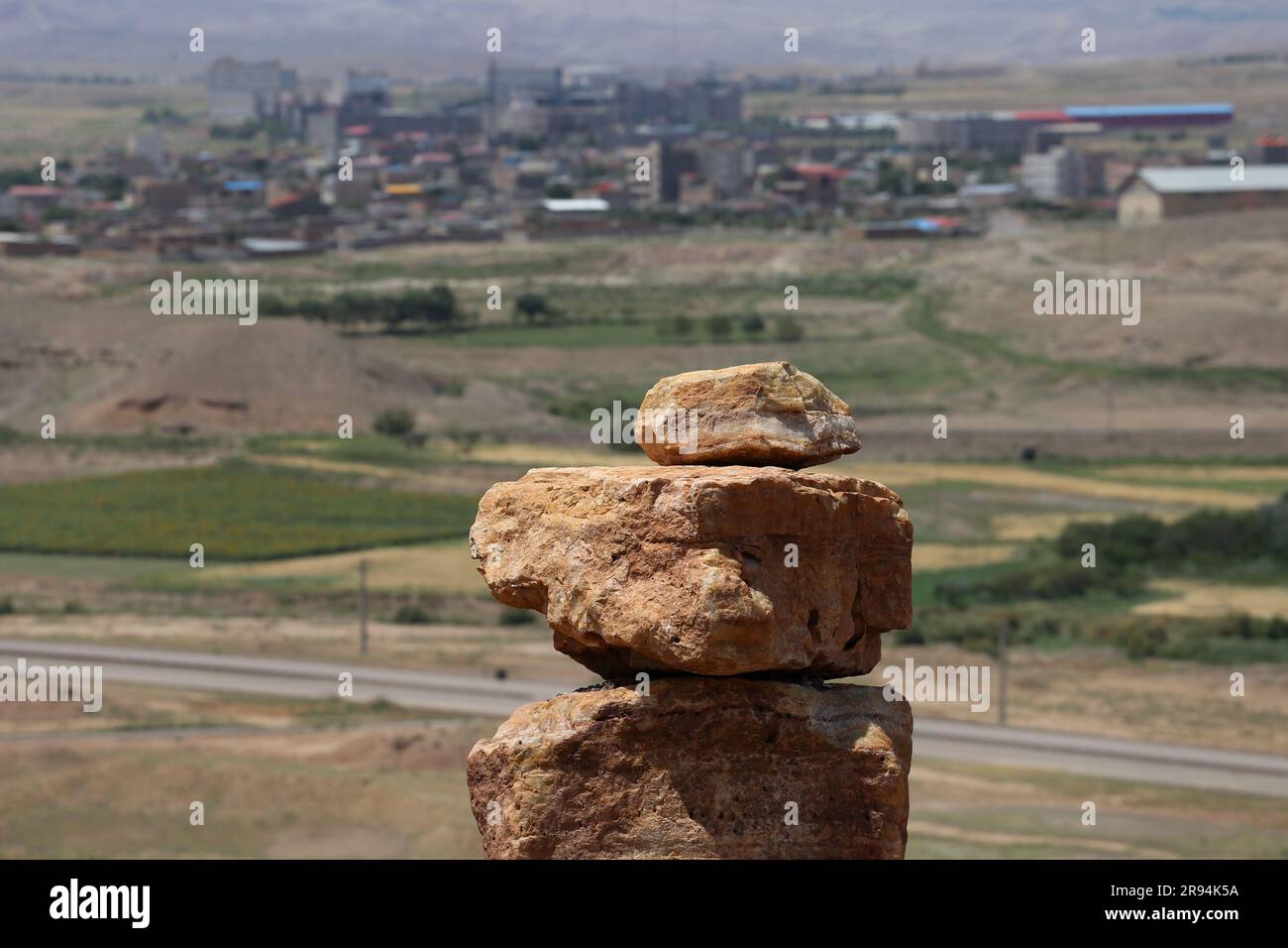 June 22, 2023, Jolfa, East Azerbaijan, Iran: A view of the Aras UNESCO ...