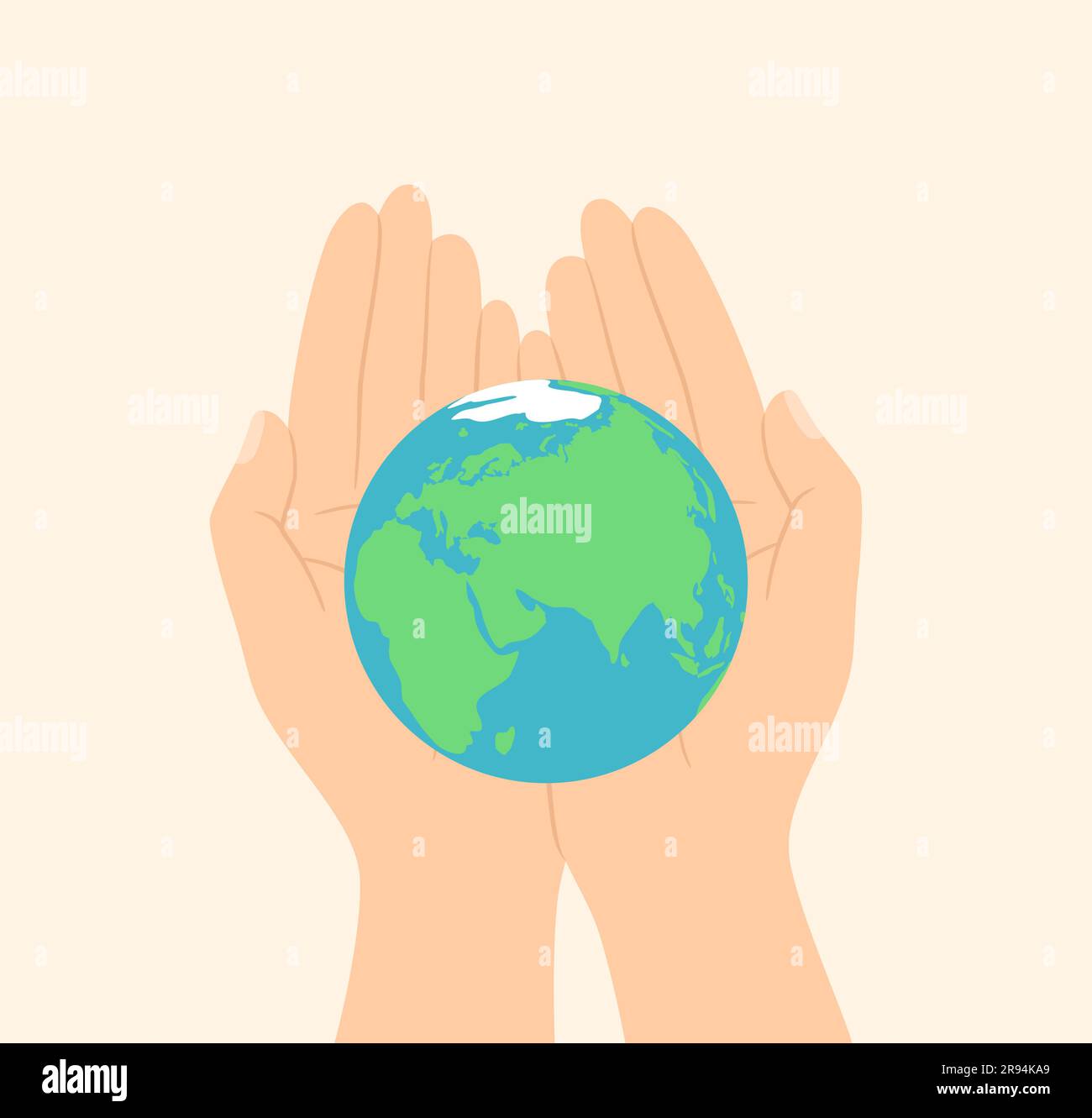 Holding world in palm Stock Vector Images - Alamy