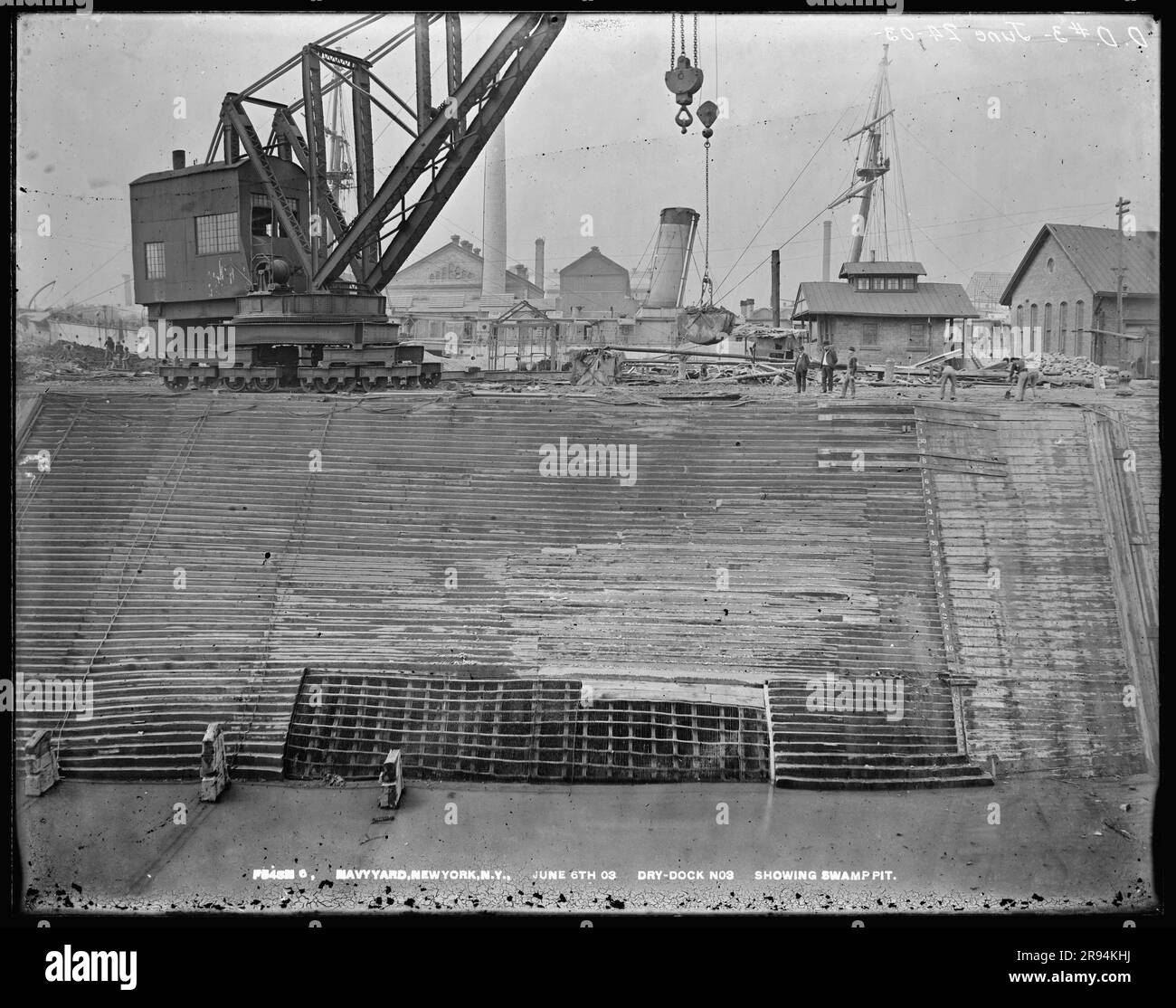 Dry Dock Number 3, Showing Swamp Pit. Glass Plate Negatives of the ...