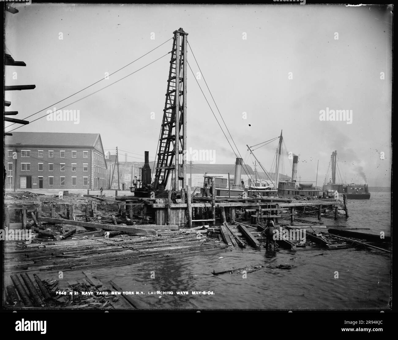 Launching Ways. Glass Plate Negatives of the Construction and Repair of ...