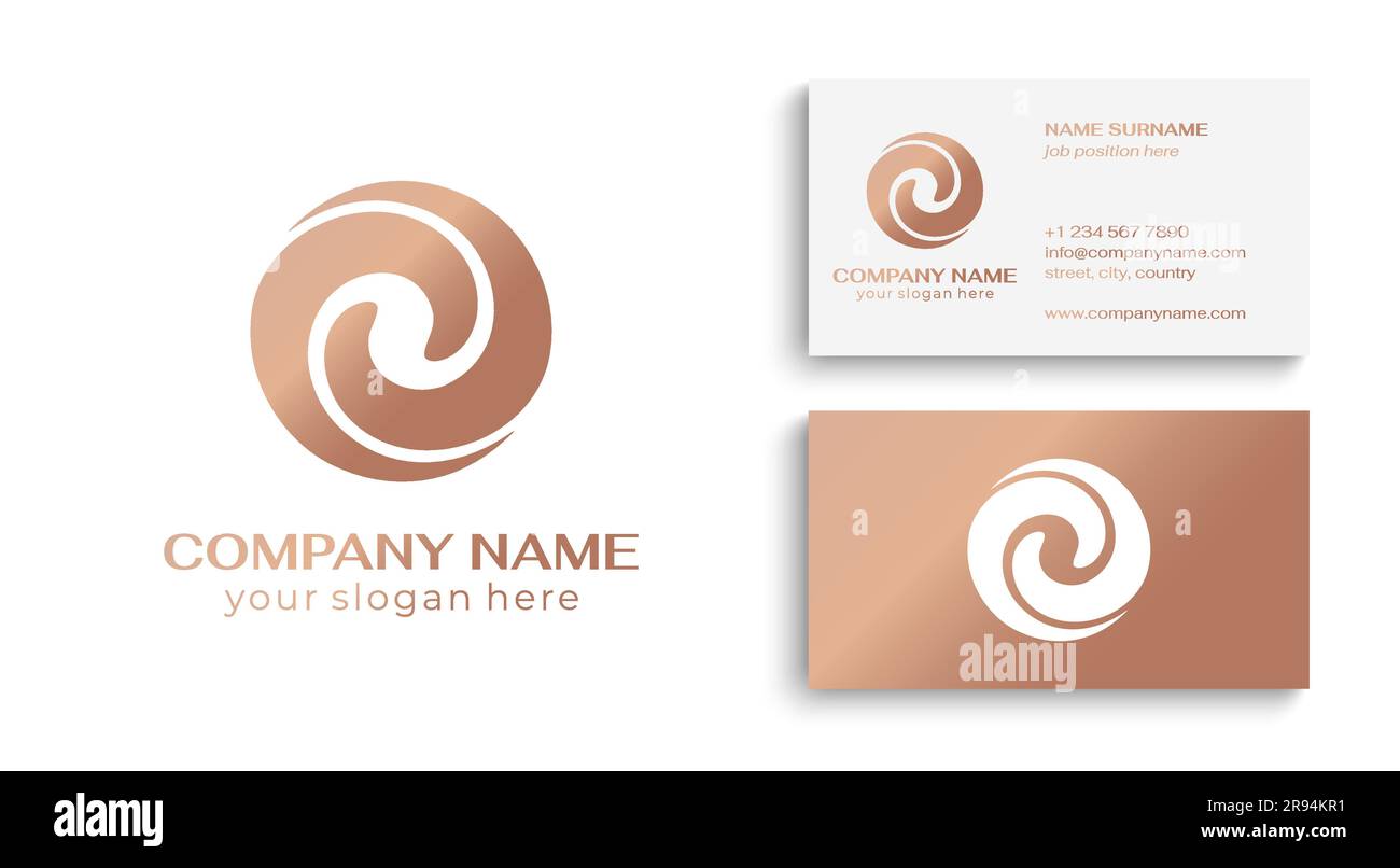 Logo spiral abstract 2 double partnership icon. Curly elegant waves ...