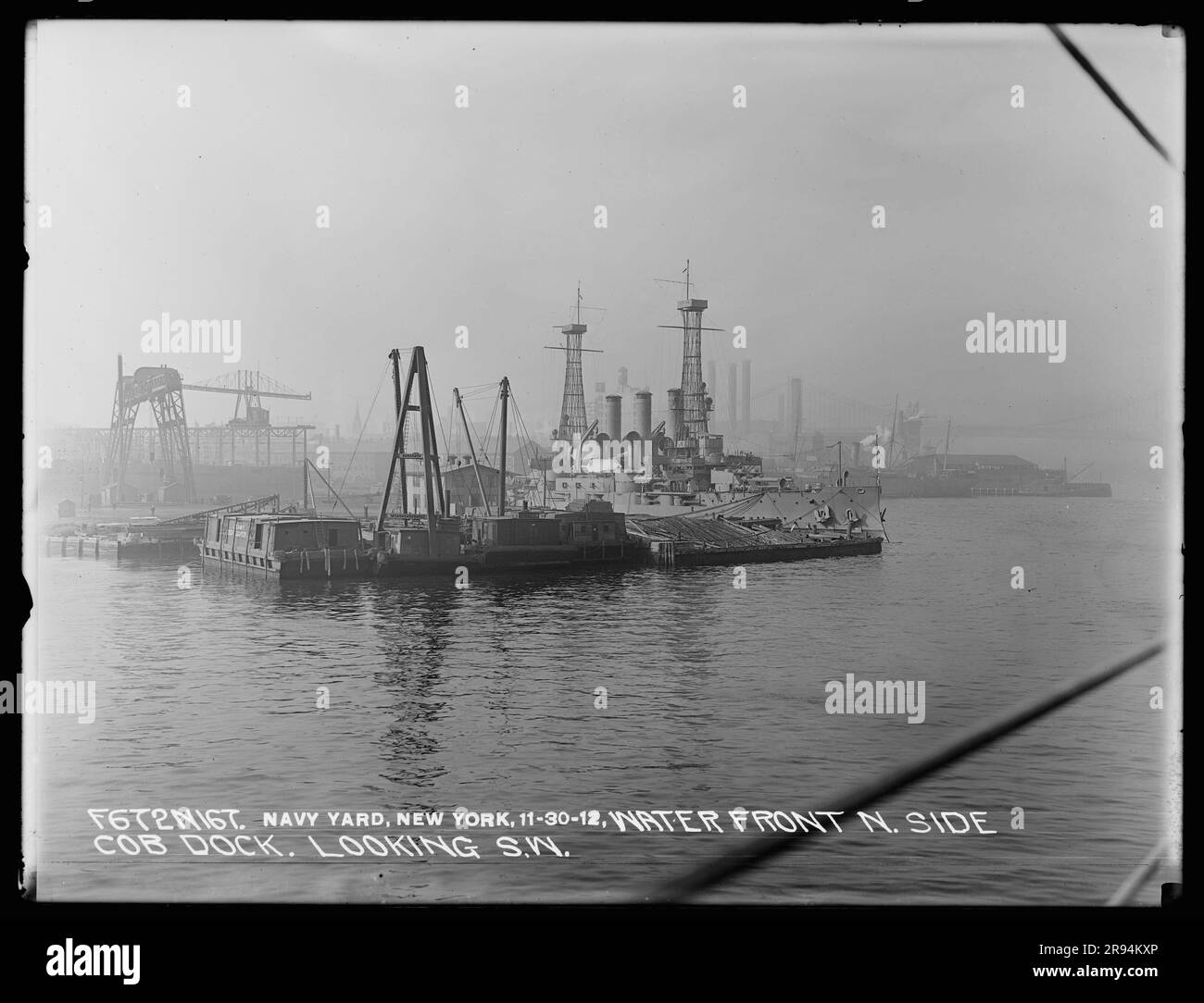 Waterfront, North Side Cob Dock, Looking Southwest. Glass Plate ...