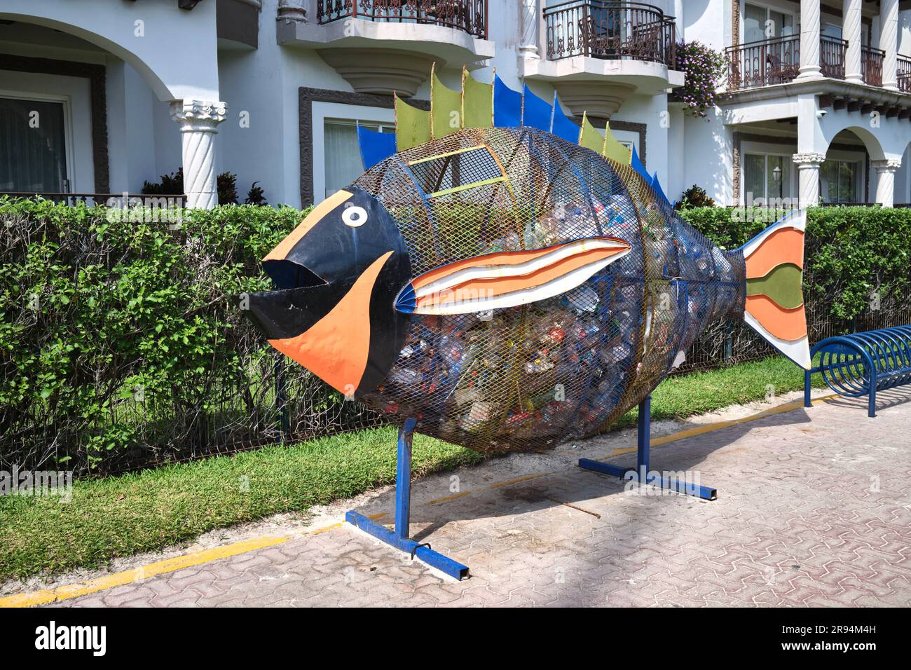 Fish Shaped Bottle Recycling Waste Collector Playa del Carmen Yucatan ...