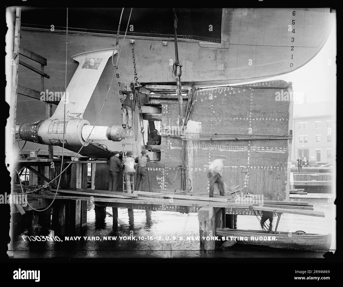 U.S.S. New York Setting Rudder. Glass Plate Negatives of the ...