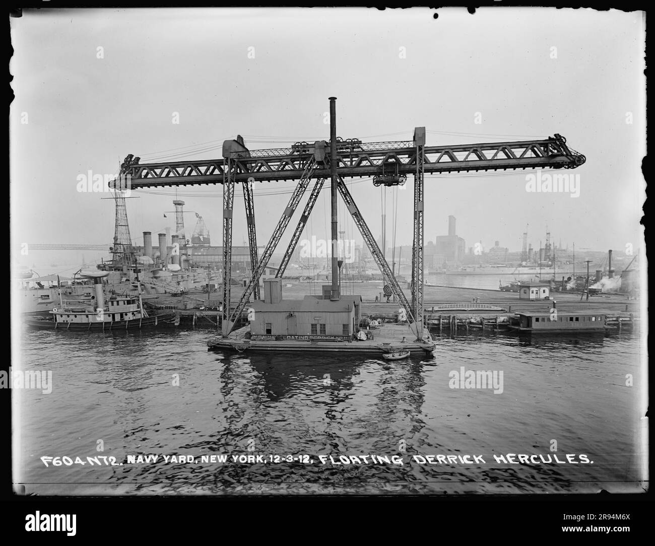 Floating Derrick Hercules. Glass Plate Negatives of the Construction ...