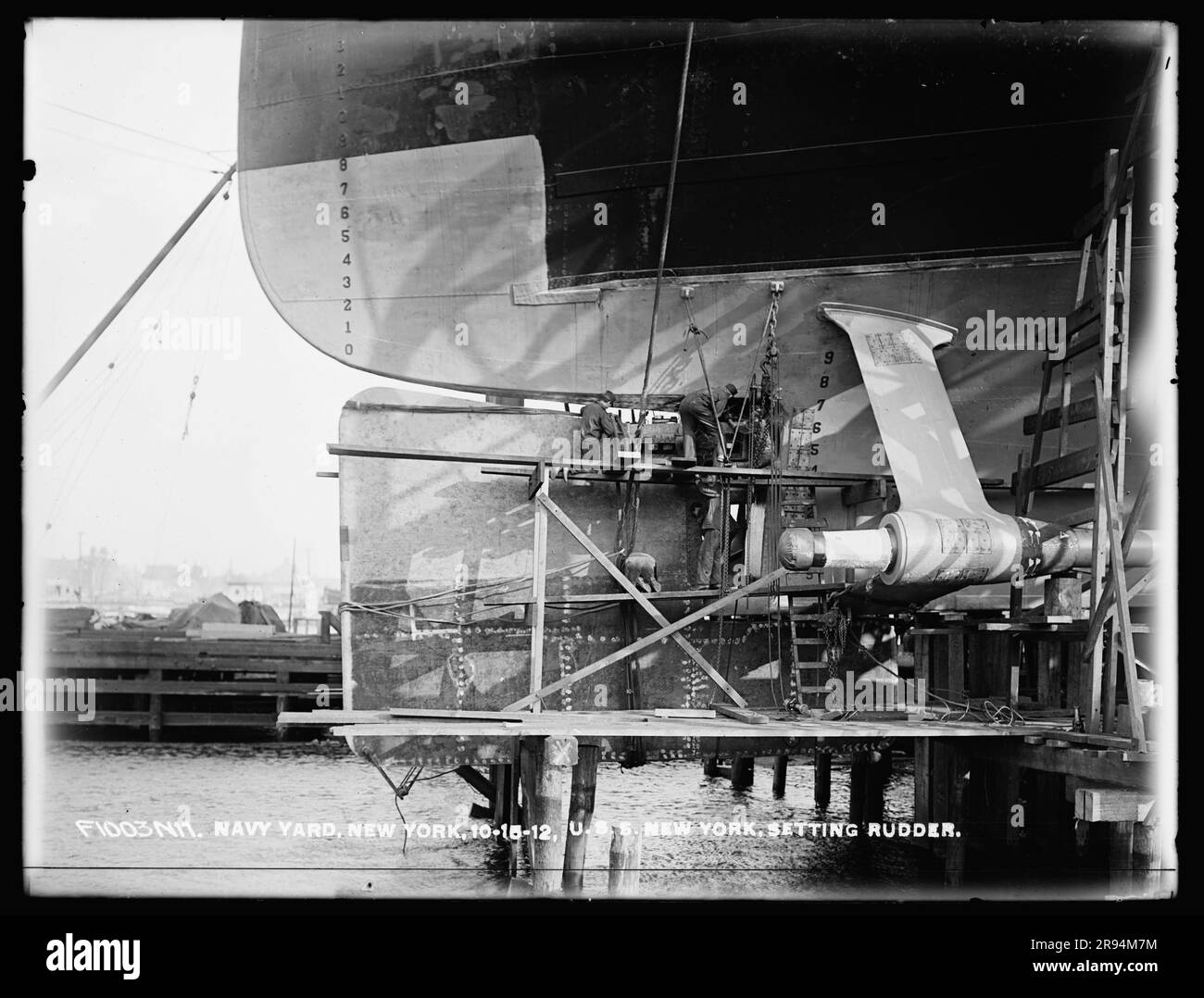 U.S.S. New York Setting Rudder. Glass Plate Negatives of the ...