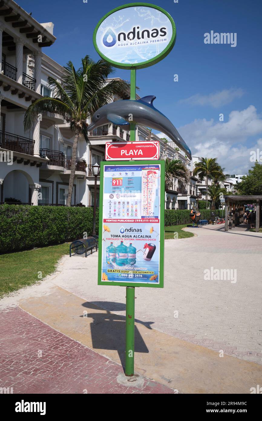 Information Sign Board Playa del Carmen Yucatan Mexico Stock Photo - Alamy