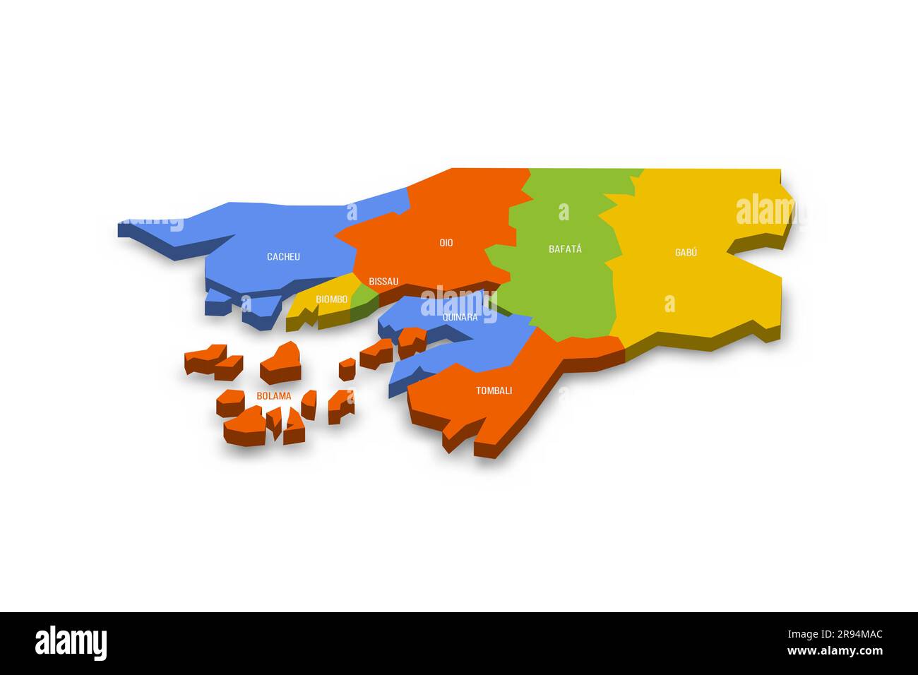 Guinea-Bissau political map of administrative divisions - regions and ...