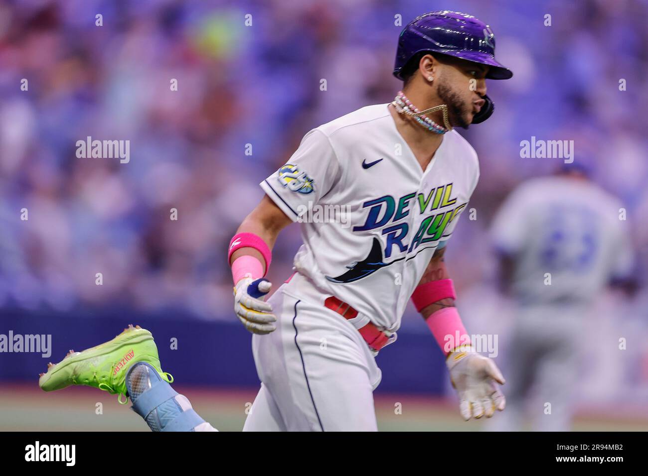 St. Petersburg, FL USA; Tampa Bay Rays center fielder Jose Siri (22 ...