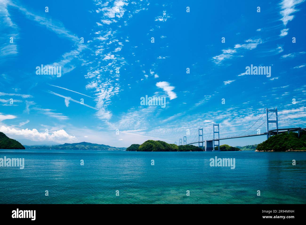 Kurushima Kaikyo Bridge and Kurushima Straits Stock Photo - Alamy