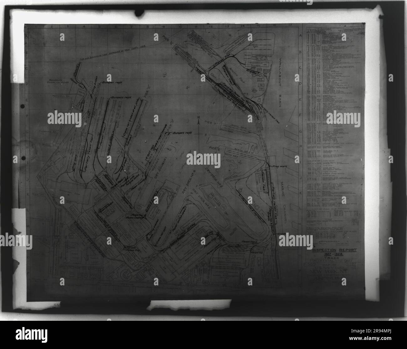 Map of Yard, Inspection Report Dated 1927-1928. Glass Plate Negatives ...