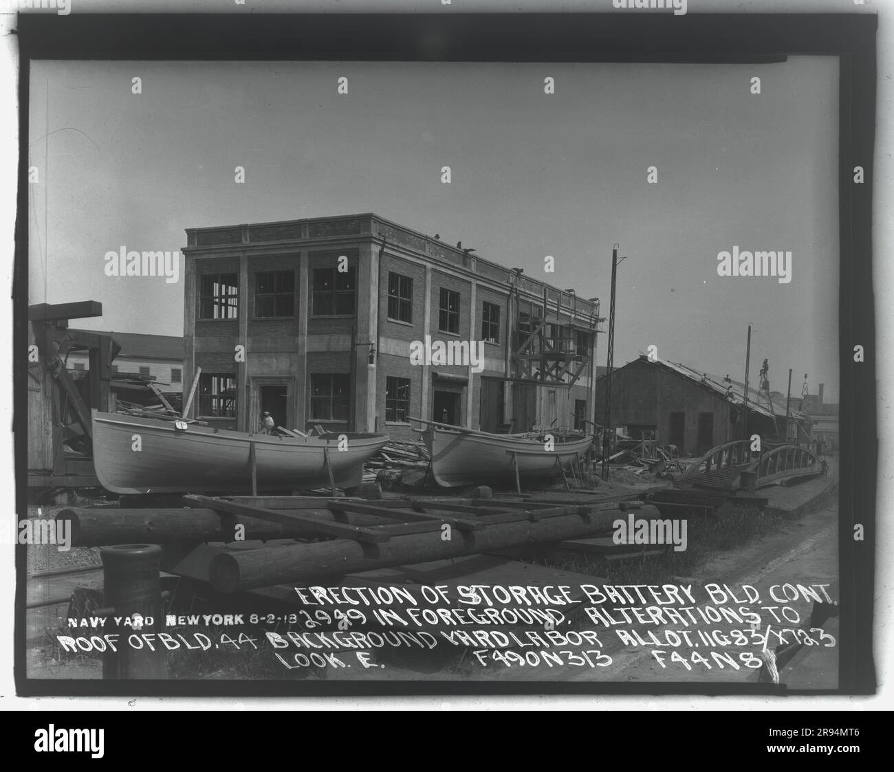 Erection of Storage Battery Building Containing 2949 in Foreground ...
