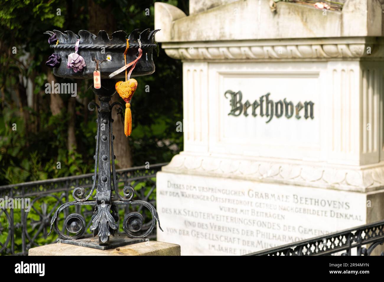 Beethoven's grave in the central cemetery of Vienna. June 4, 2023 ...