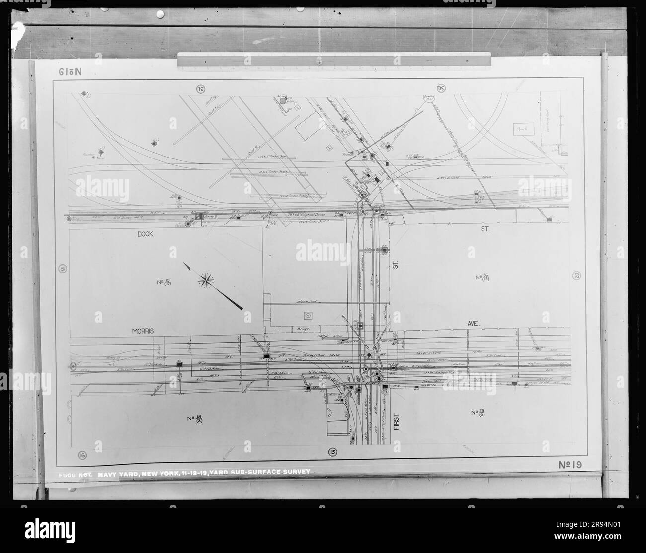 Yard Sub-Surface Survey. Glass Plate Negatives of the Construction and ...