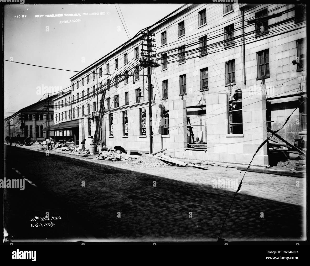 Extension Building Number 10. Glass Plate Negatives of the Construction ...