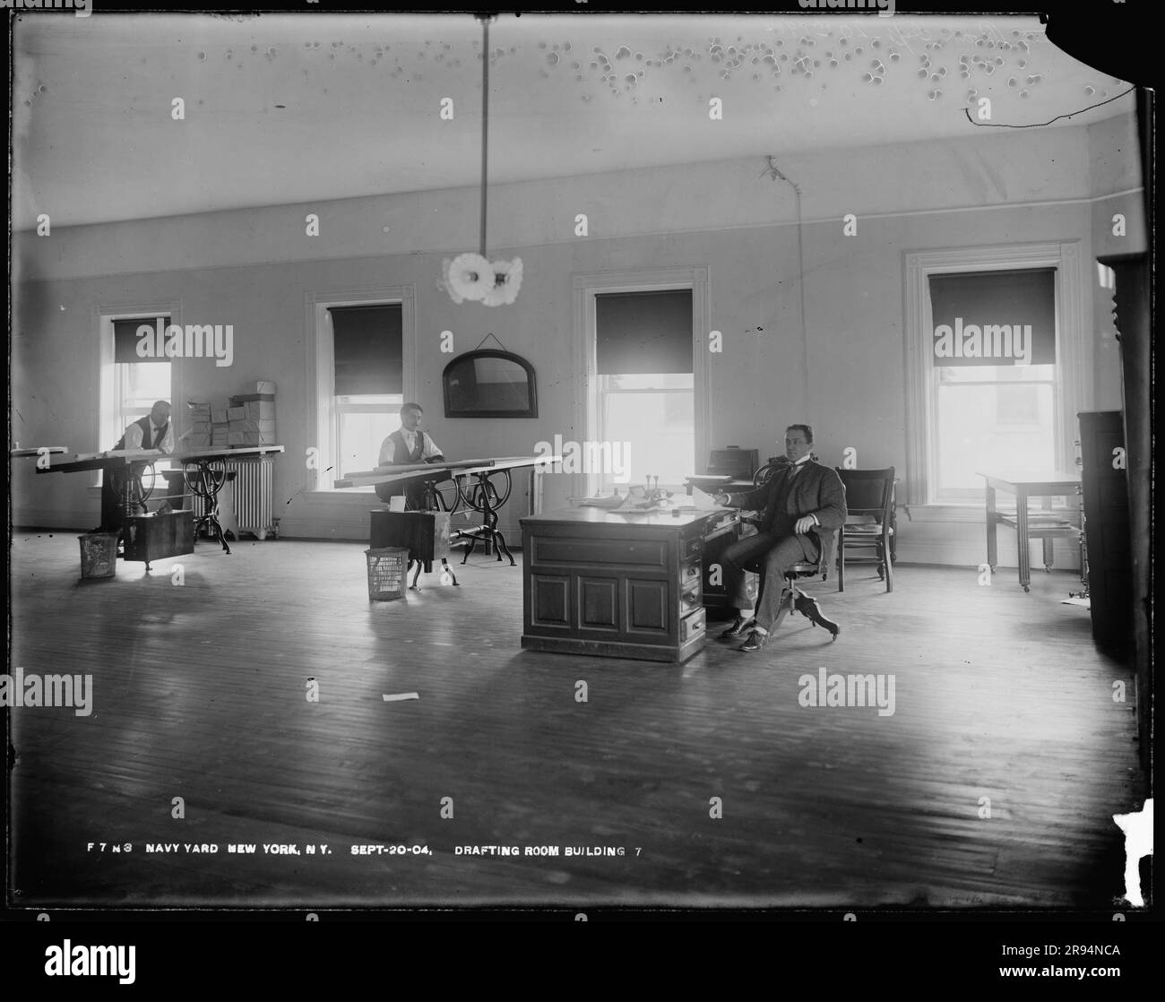 Drafting Room, Building 7. Glass Plate Negatives of the Construction ...