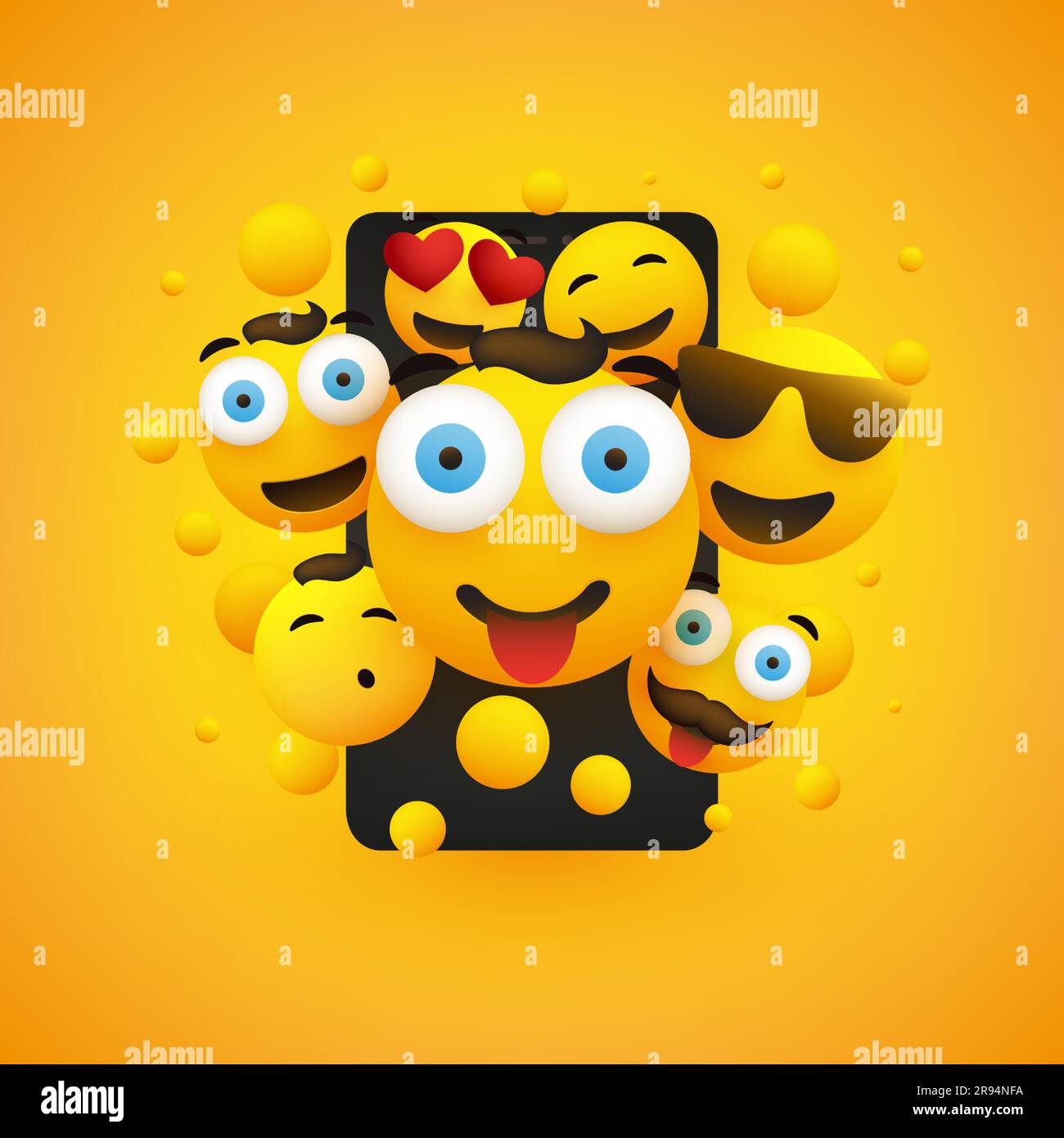 Smiley face symbol in phone hi-res stock photography and images - Alamy