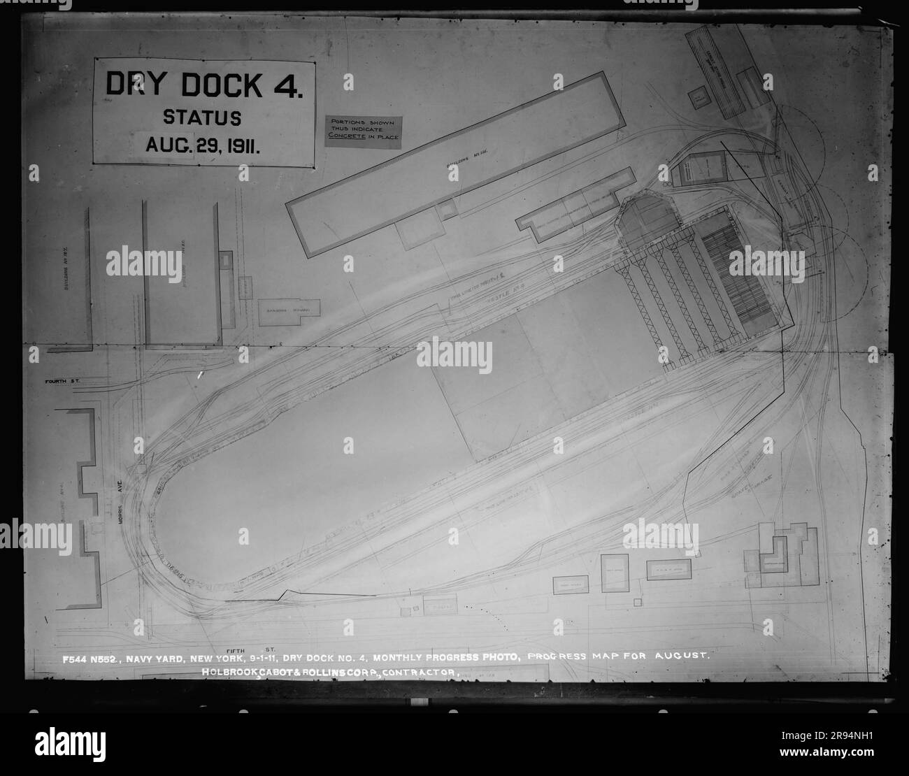 Dry Dock Number 4, Monthly Progress Photo, Progress Map for August ...
