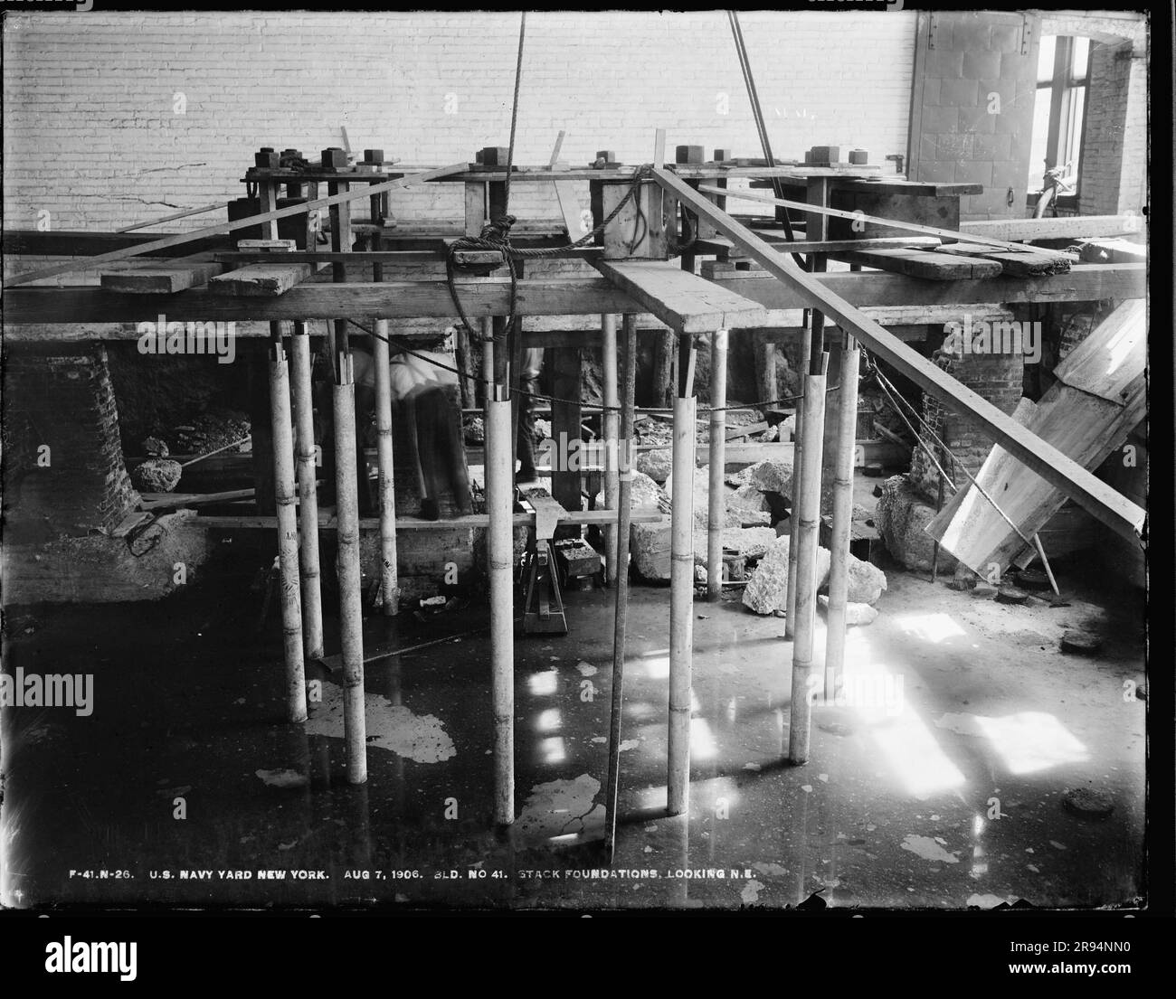 Building No. 41 Stack Foundations Looking Northeast. Glass Plate ...