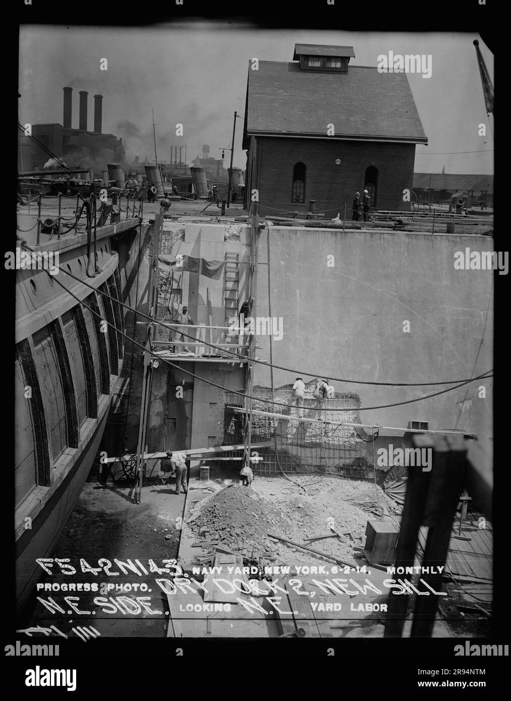 Monthly Progress Photo, Dry Dock 2, New Sill, Northeast Side, Looking ...