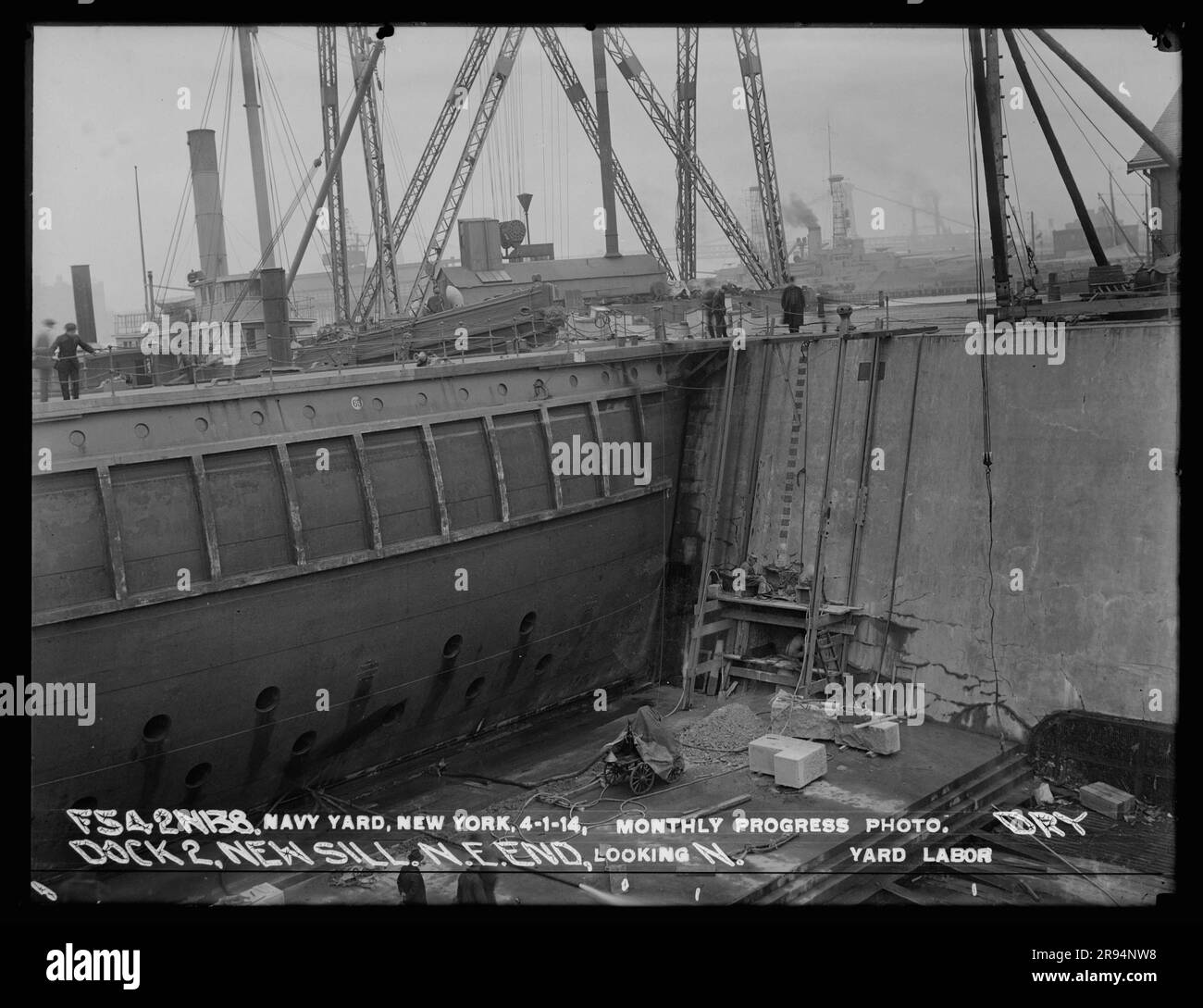Monthly Progress Photo, Dock 2, New Sill, Northeast End, Looking North ...