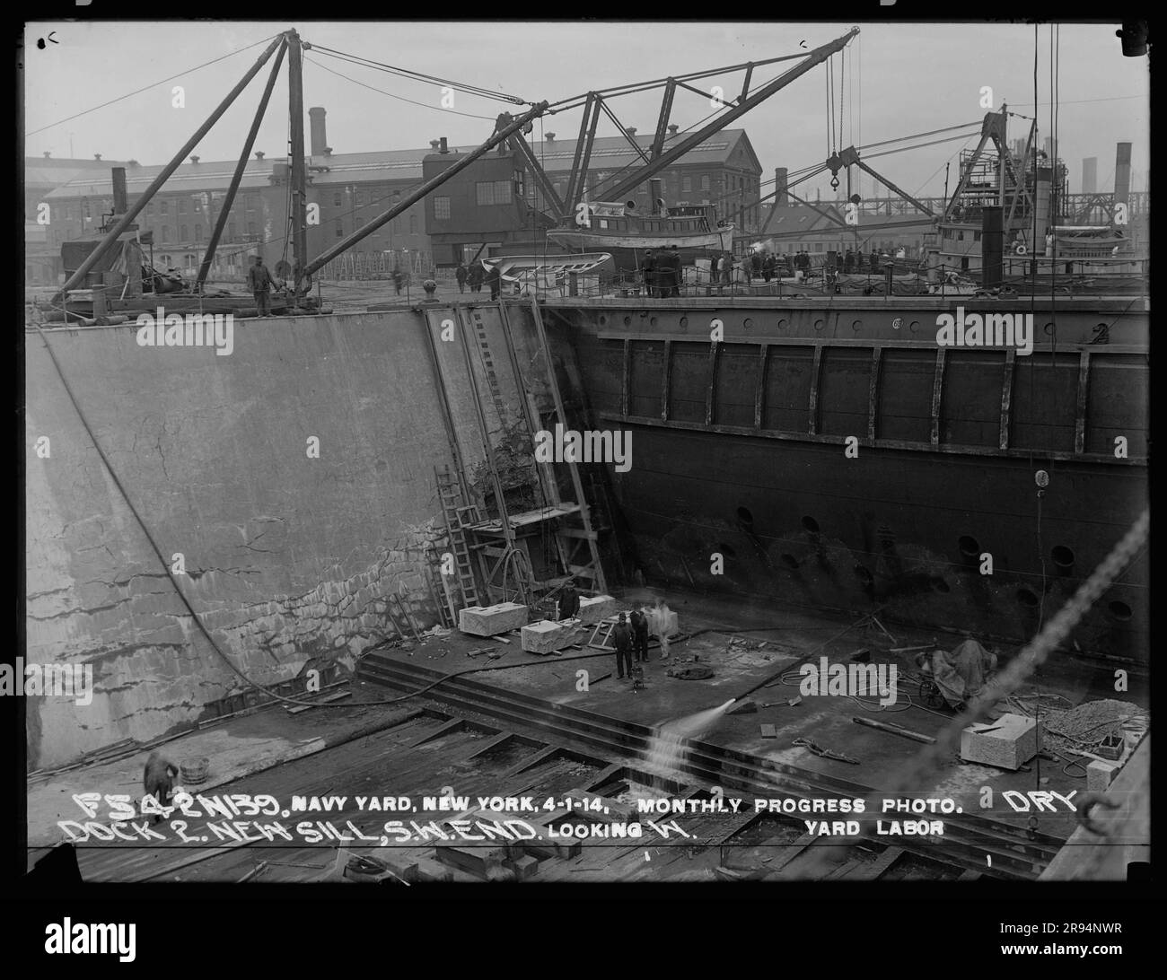 Monthly Progress Photo, Dock 2, New Sill, Southwest End, Looking West ...