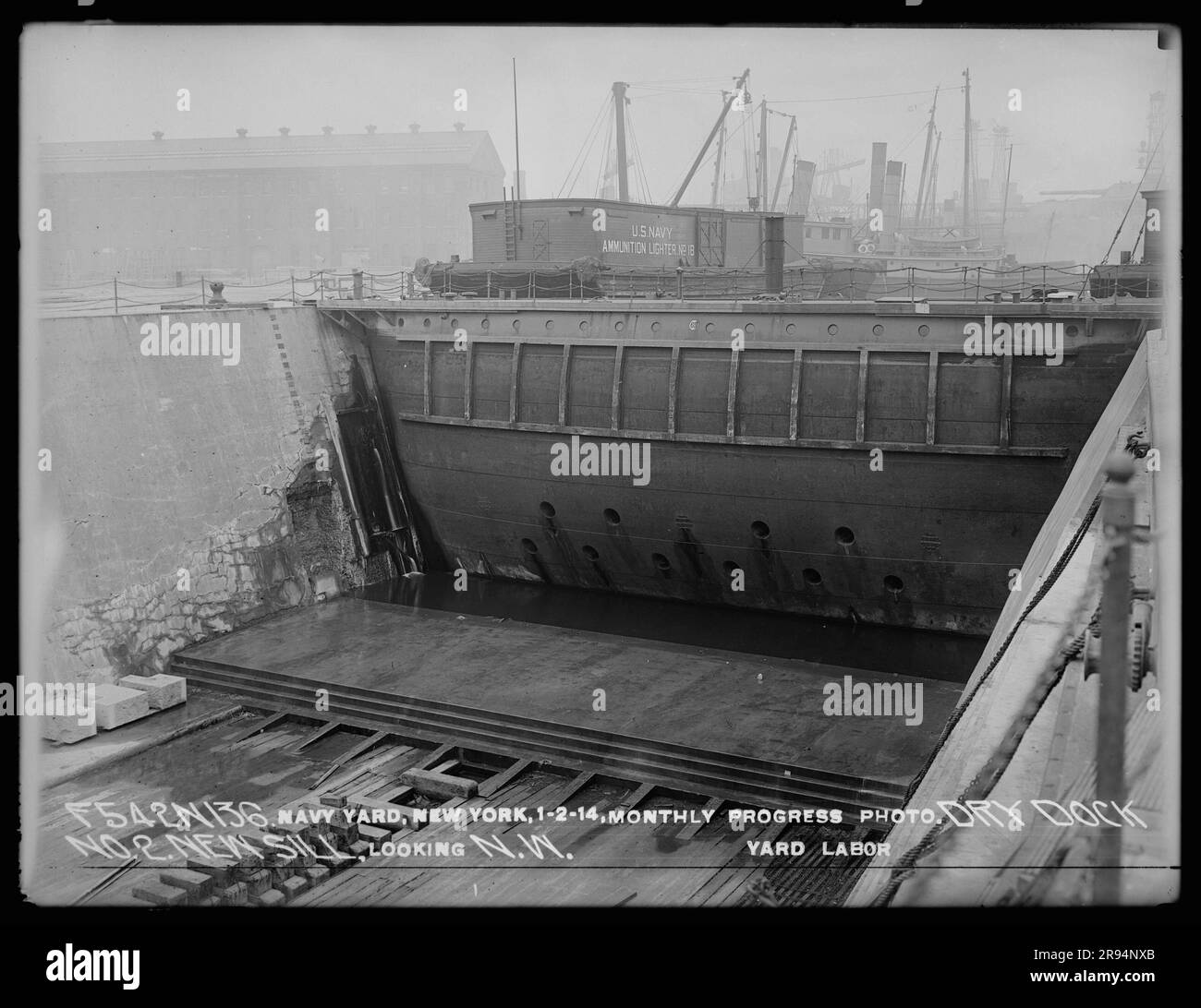 Monthly Progress Photo, Dry Dock Number 2, New Sill, Looking Northwest ...