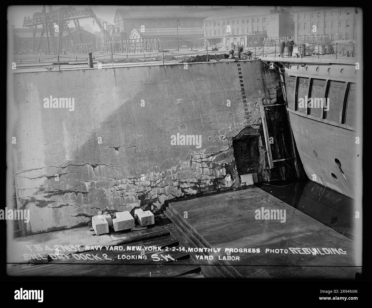 Monthly Progress Photo, Rebuilding Sill, Dry Dock 2, Looking Southwest ...