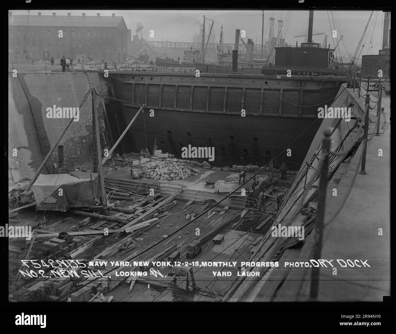 Monthly Progress Photo, Dry Dock Number 2, New Sill, Looking West ...