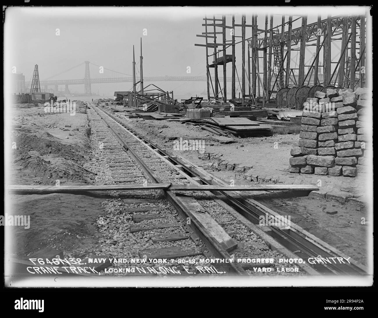 Monthly Progress Photo, Gantry Crane Track, Looking North Along East ...