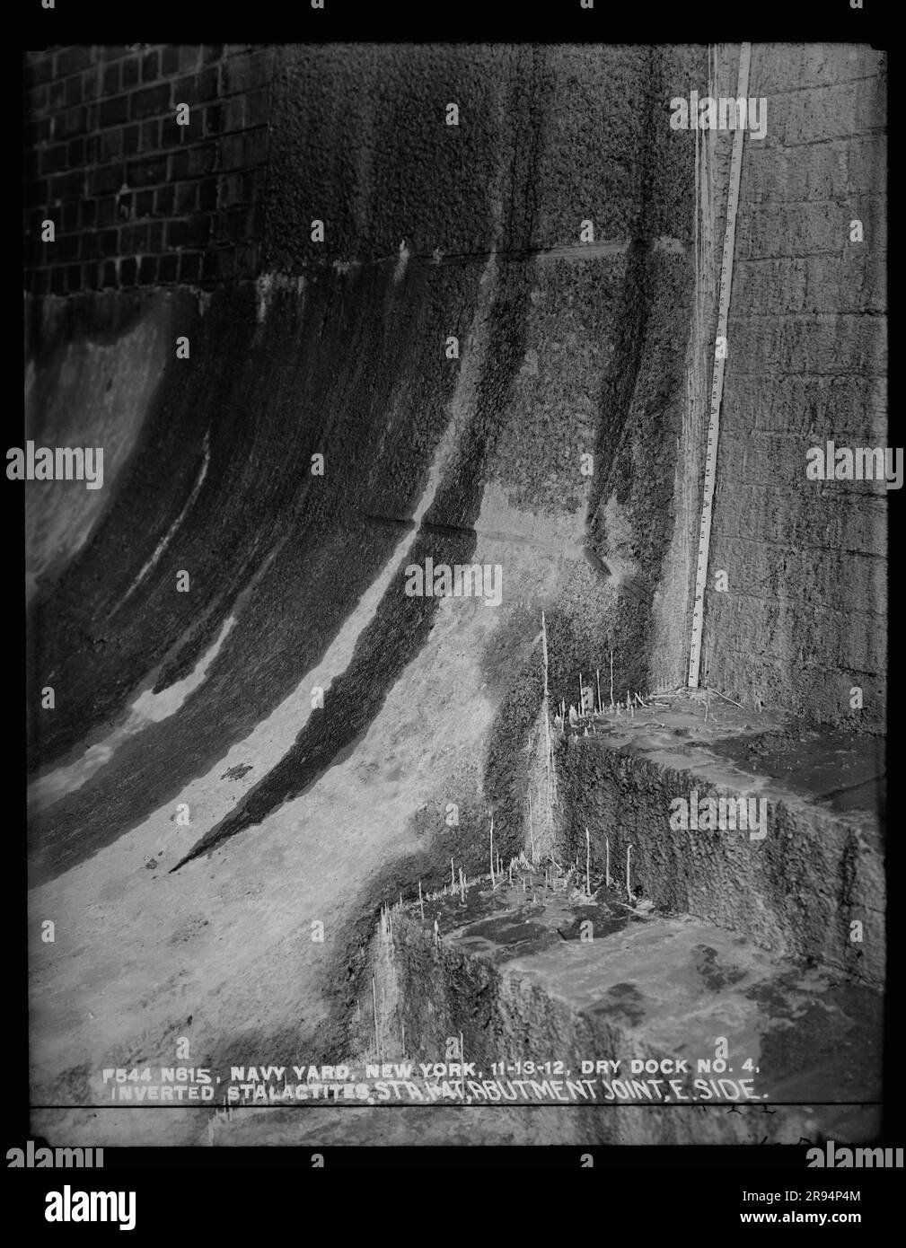 Dry Dock No. 4, Inverted Stalactites, Stations 1+47, Abutment Joint ...