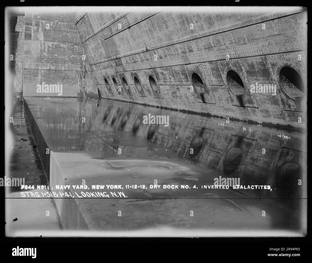 Dry Dock No. 4, Inverted Stalactites, Stations 1+318 and 1+41 Looking ...
