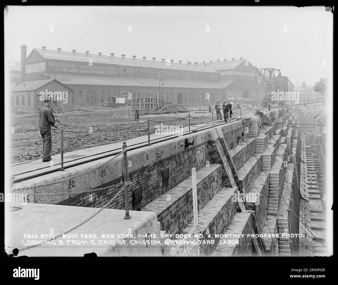 Dry Dock Number 4, Monthly Progress Photo, Looking South from East End ...